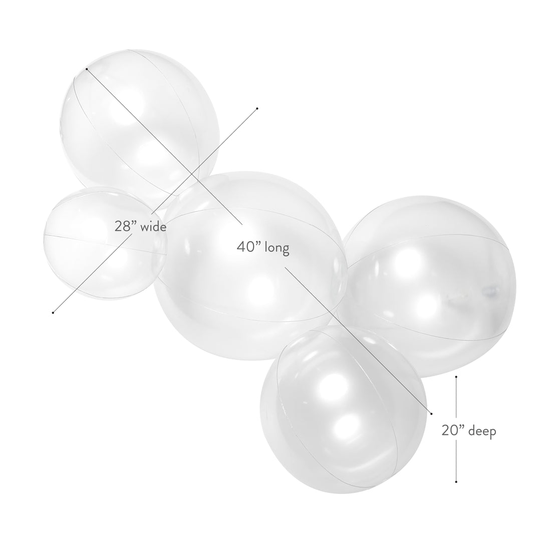 SHIPS NOW • Balloon Garland: 5-Cluster in Clear (Transparent) • FINAL