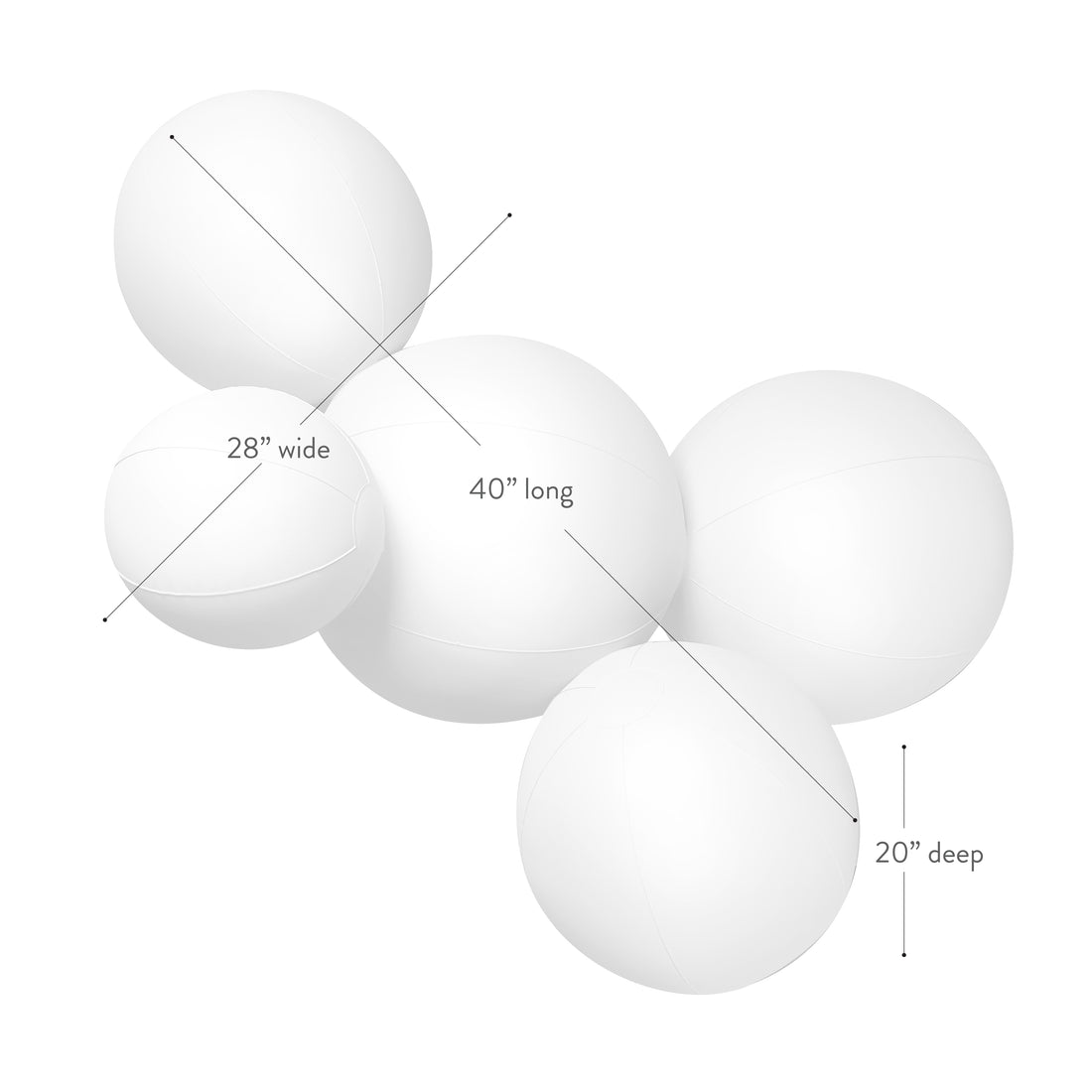 Balloon Garland: 5-Cluster in White (Matte) • FINAL SALE