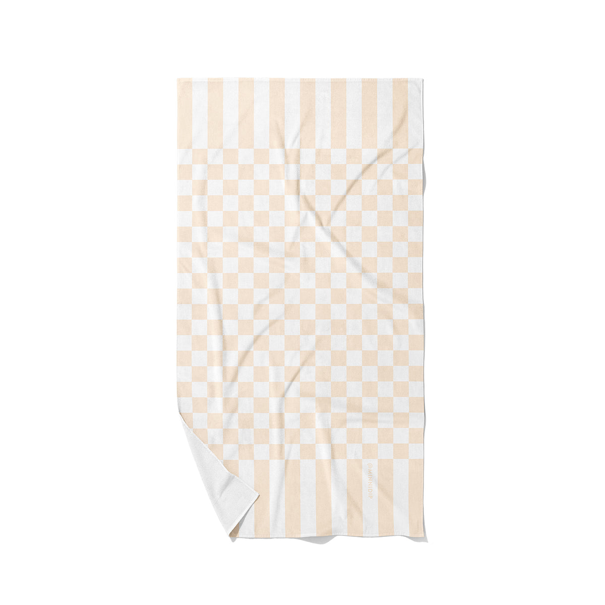 the CHECKER CABANA STRIPE Beach Towel in Sand